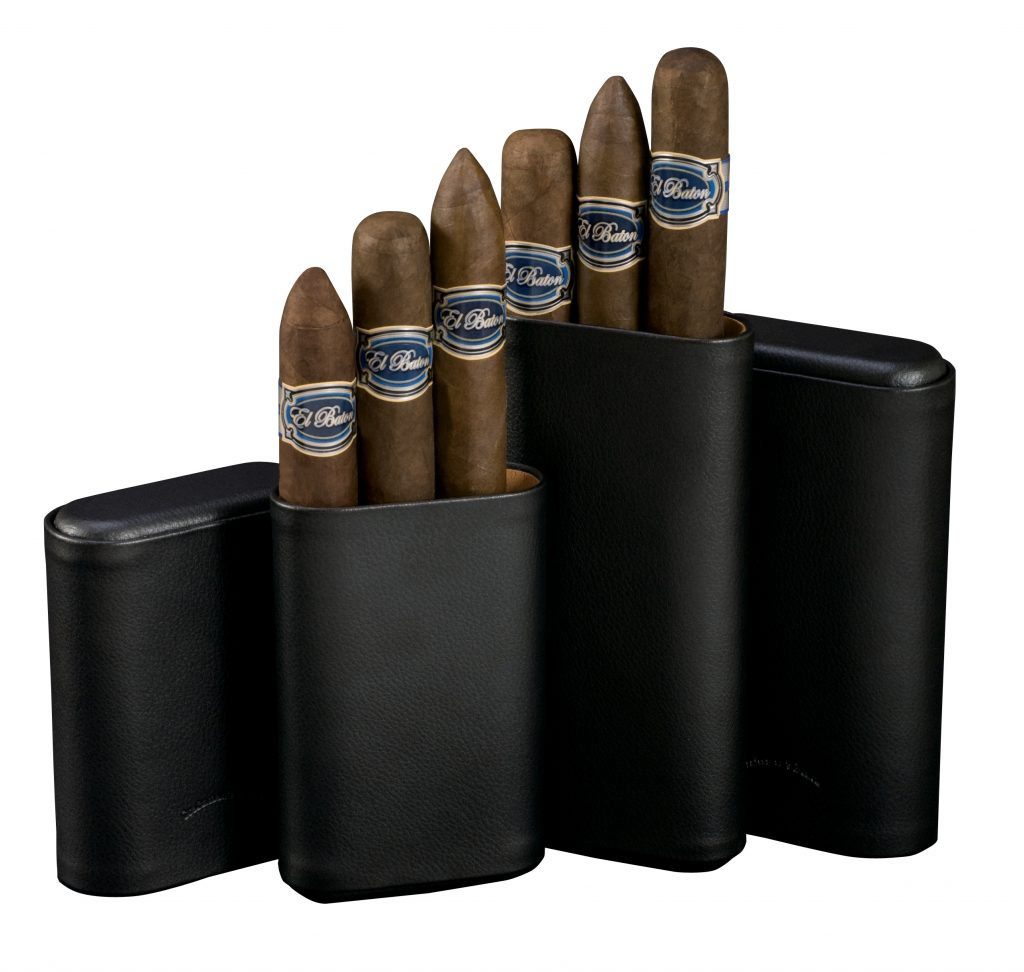 Craftsman's Bench 3 Cigar Robusto 60 Ring Black Leather Case - LM Cigars